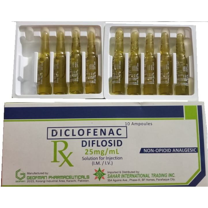 DIFLOSID Diclofenac Sodium 25mg / mL Solution for IM/IV Injection 10's ...