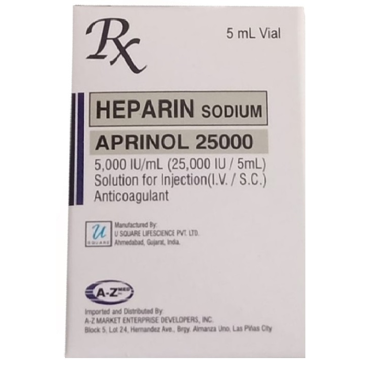 APRINOL 25000 Heparin Sodium 5000IU / mL (25000IU / 5 mL) Solution for ...