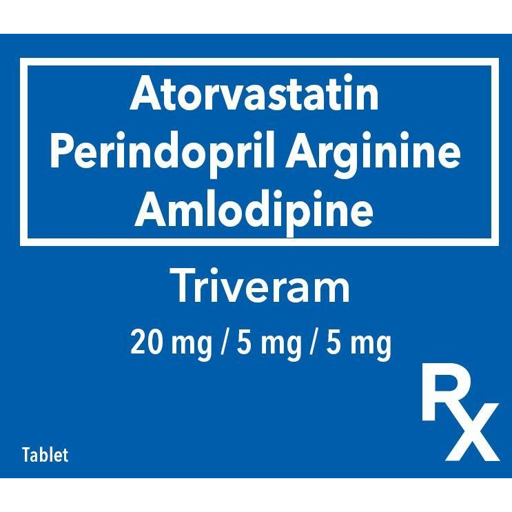 TRIVERAM Atorvastatin / Perindopril / Amlodipine 20mg / 5mg / 5mg Film ...