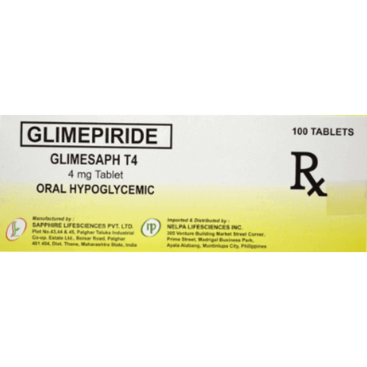 GLIMESAPH T4 Glimepiride 4mg Tablet 100's price in the Philippines ...