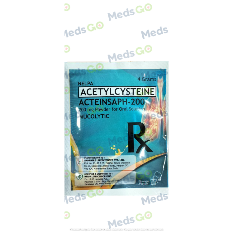 Buy Acteinsaph-200 acetylcysteine 200mg powder for solution 4g 1's ...