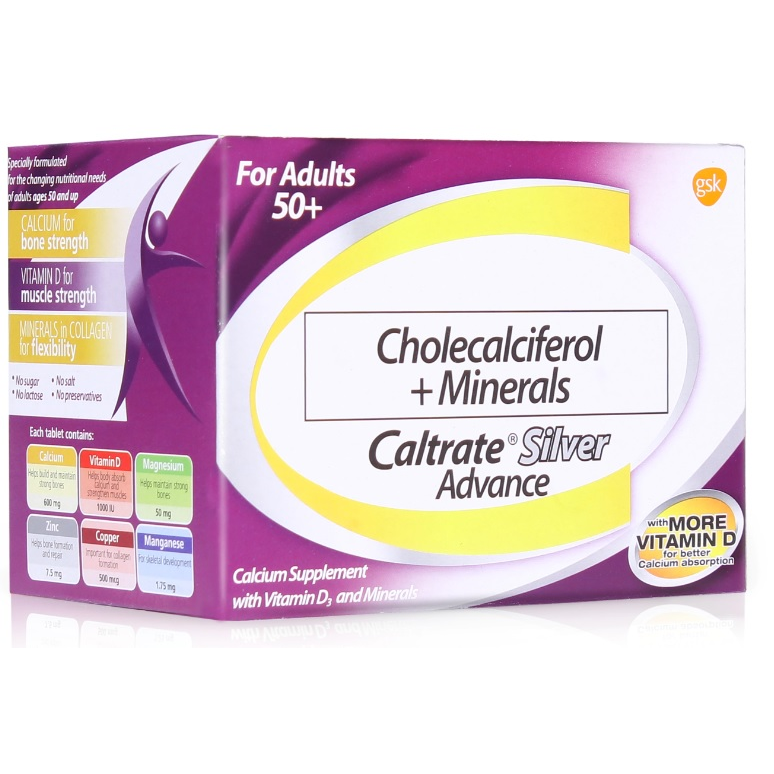 CALTRATE SILVER Advance Cholecalciferol (Vit. D3) / Minerals Film ...