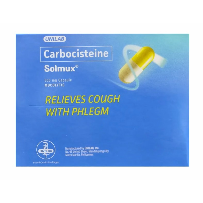 Buy Solmux carbocisteine 500mg capsule 1's online with MedsGo. Price ...