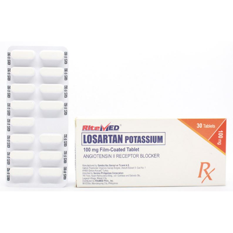RITEMED Losartan Potassium 100mg Film-Coated Tablet 1's price in the ...