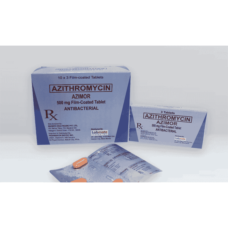 AZIMOR Azithromycin 500mg Film-Coated Tablet 3's price in the ...