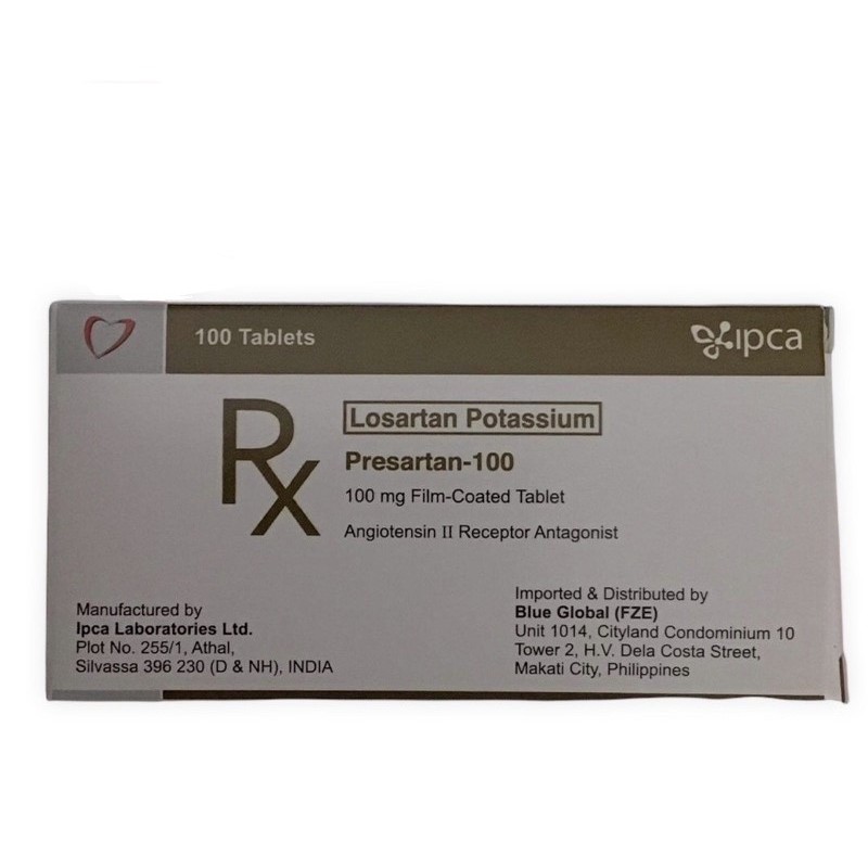PRESARTAN-100 Losartan Potassium 100mg Film-Coated Tablet 1's price in ...