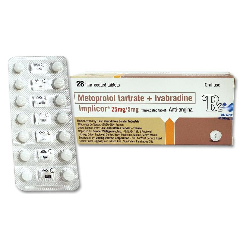 IMPLICOR Metoprolol Tartrate / Ivabradine 25mg / 5mg Tablet 1's price ...