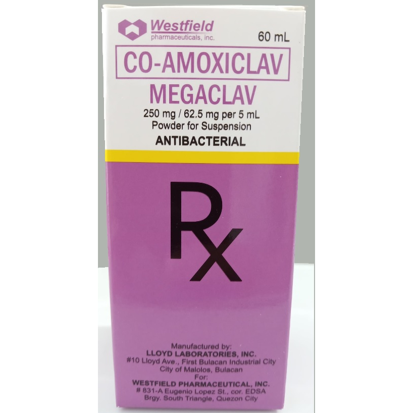 MEGACLAV Co-Amoxiclav 250mg / 62.5mg per 5mL Powder for Suspension 60mL ...