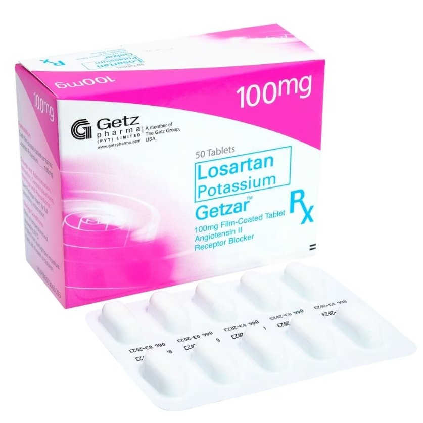 GETZAR Losartan Potassium 100mg Film-Coated Tablet 50's price in the ...