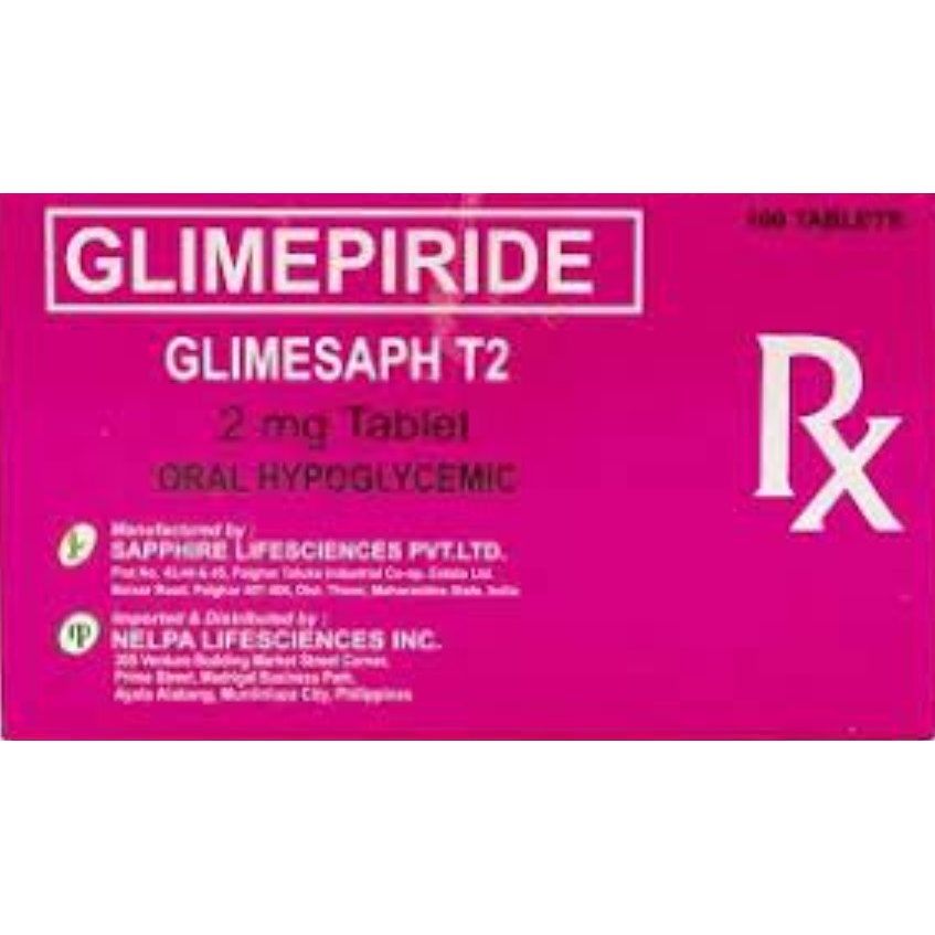 GLIMESAPH T2 Glimepiride 2mg Tablet 30's price in the Philippines ...