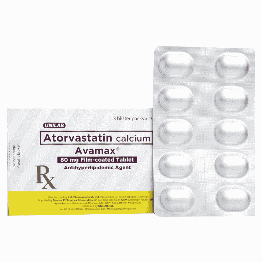 AVAMAX Atorvastatin Calcium 80mg Film-Coated Tablet 1's price in the ...