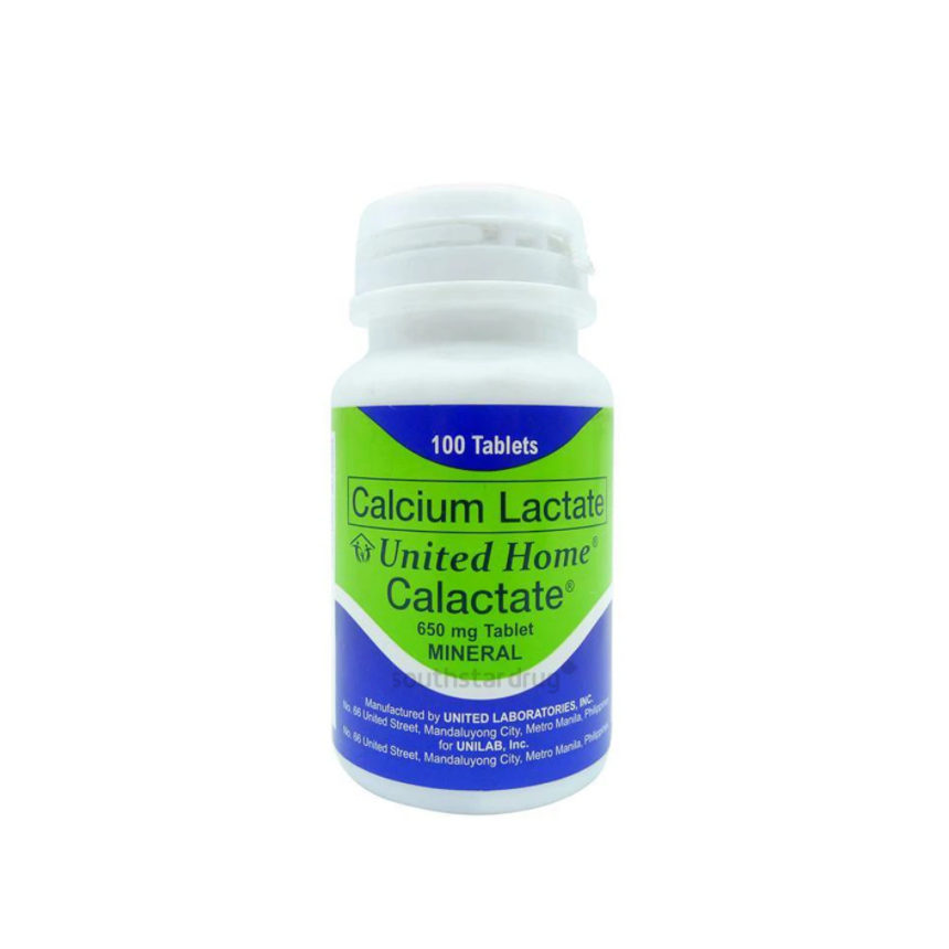 UNITED HOME CALACTATE Calcium Lactate 650mg Tablet 100's price in the ...