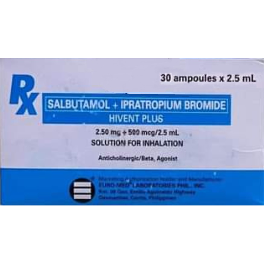 HIVENT PLUS Ipratropium Bromide / Salbutamol 2.50mg / 500mcg per 2.5mL ...