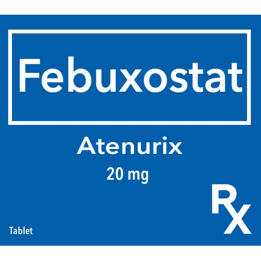 Buy Atenurix febuxostat 20mg film-coated tablet 30's online with MedsGo ...