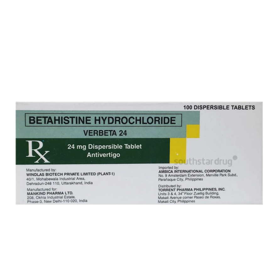 VERBETA 24 Betahistine Hydrochloride 24mg Dispersible Tablet 1's price ...