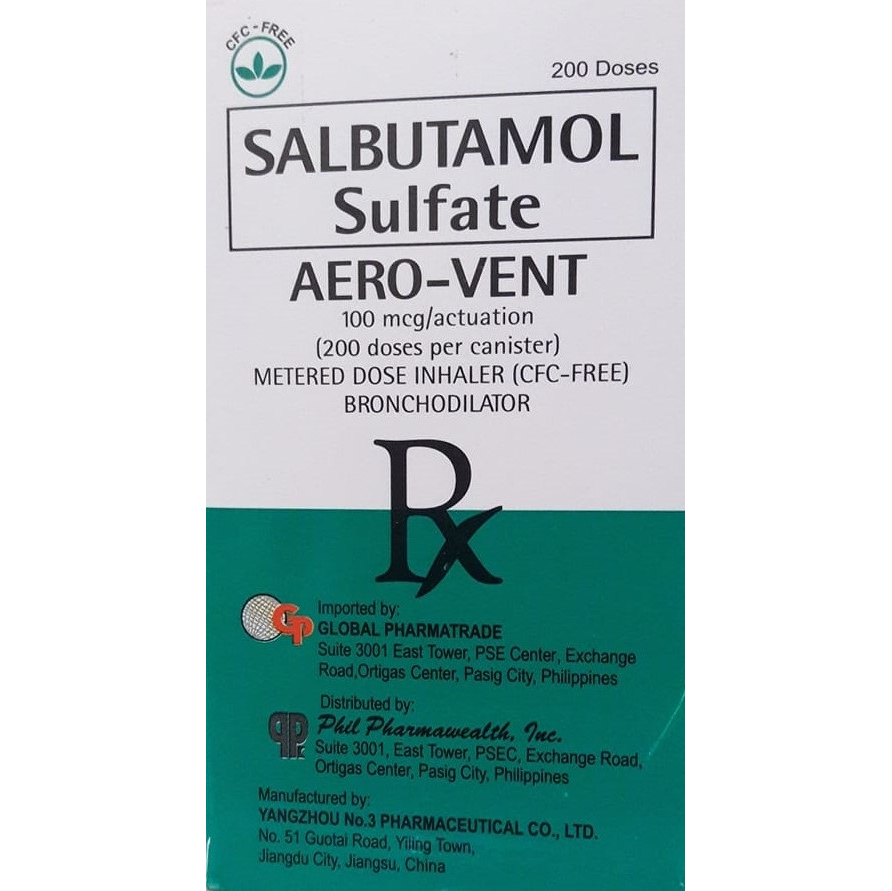 AERO-VENT Salbutamol 100mcg / act. Metered-Dose Inhaler 200act. price ...