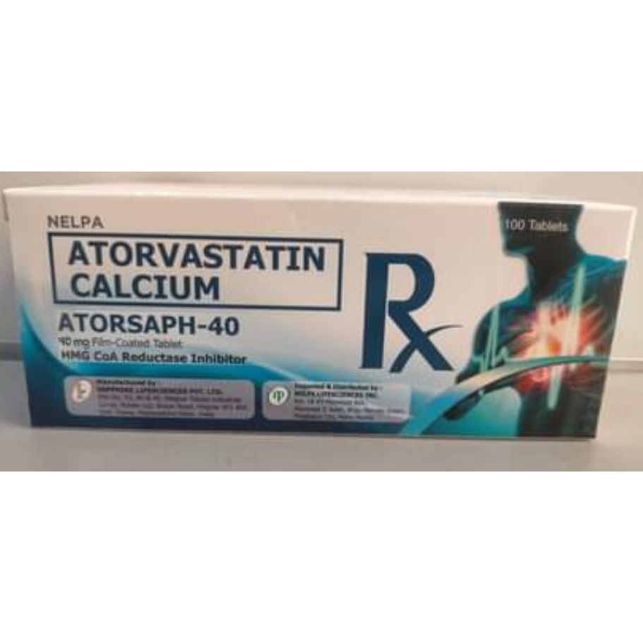 ATORSAPH-40 Atorvastatin Calcium 40mg Film-Coated Tablet 100's price in ...