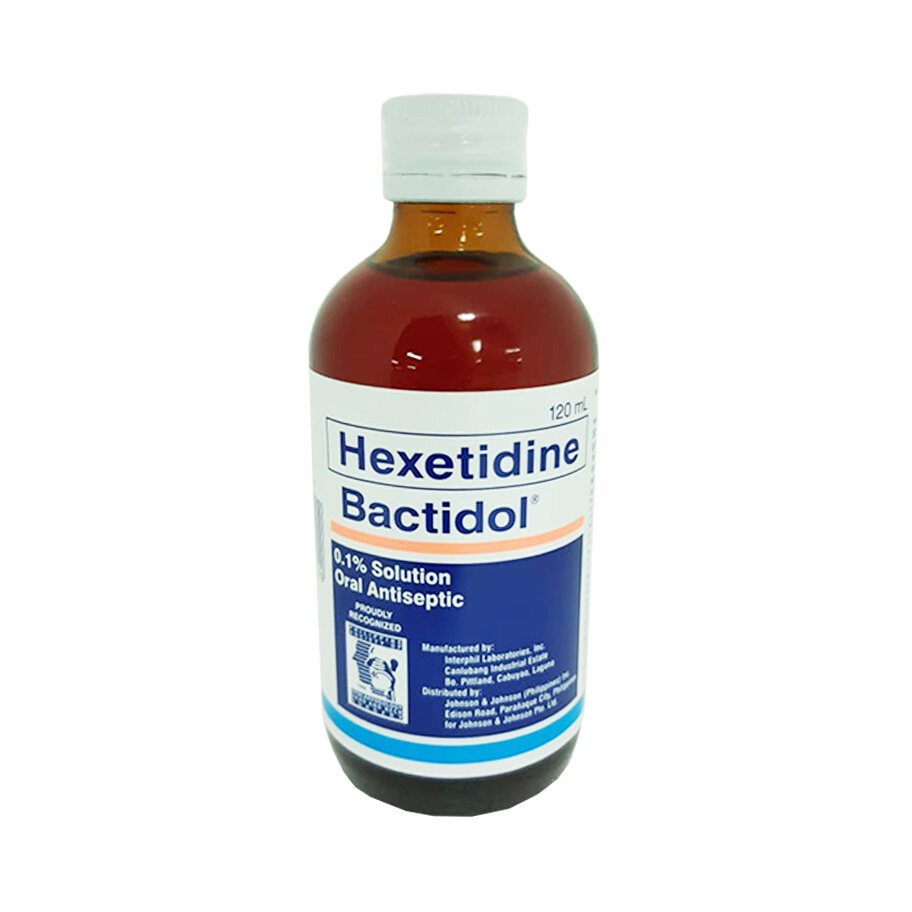 Buy Bactidol hexetidine 0.1% solution 120ml online with MedsGo. Price ...