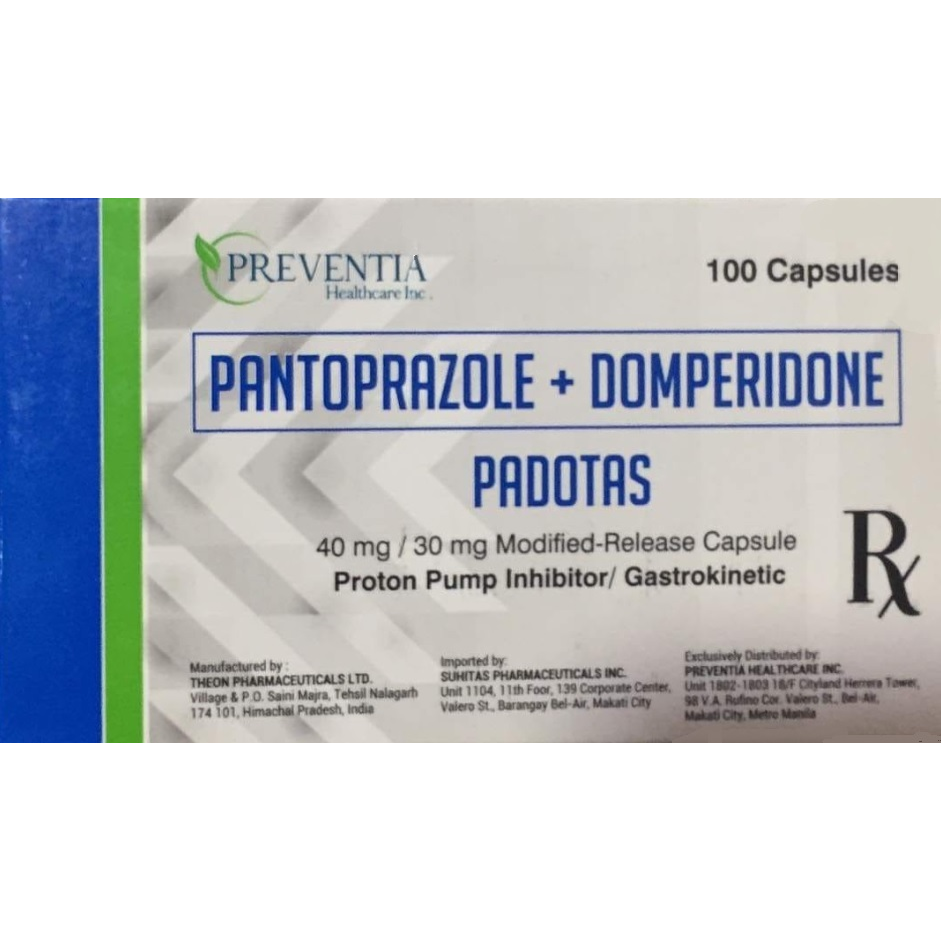 PADOTAS Pantoprazole Sodium Sesquihydrate / Domperidone 40mg / 30mg ...