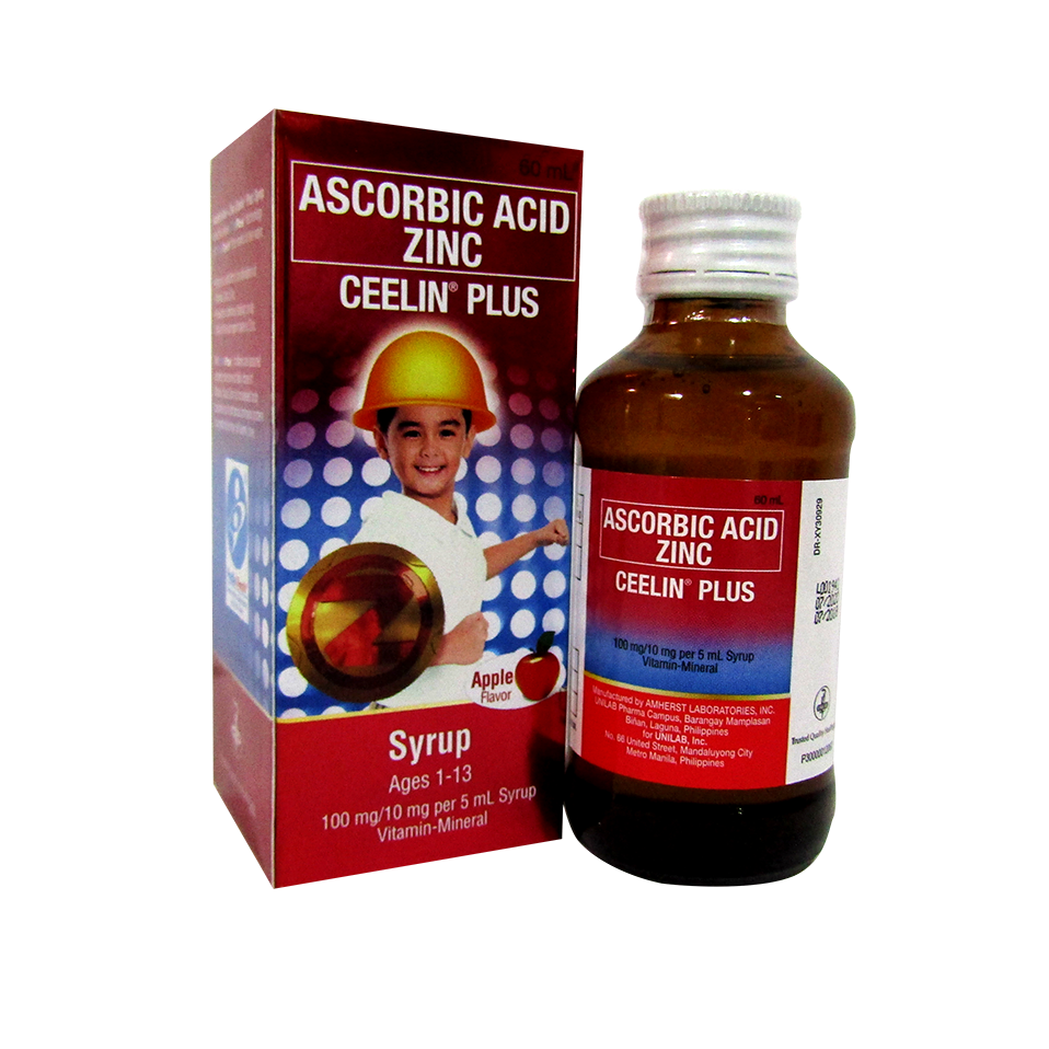 CEELIN PLUS Ascorbic Acid / Zinc 100mg / 10mg per 5mL Syrup 60mL Apple ...
