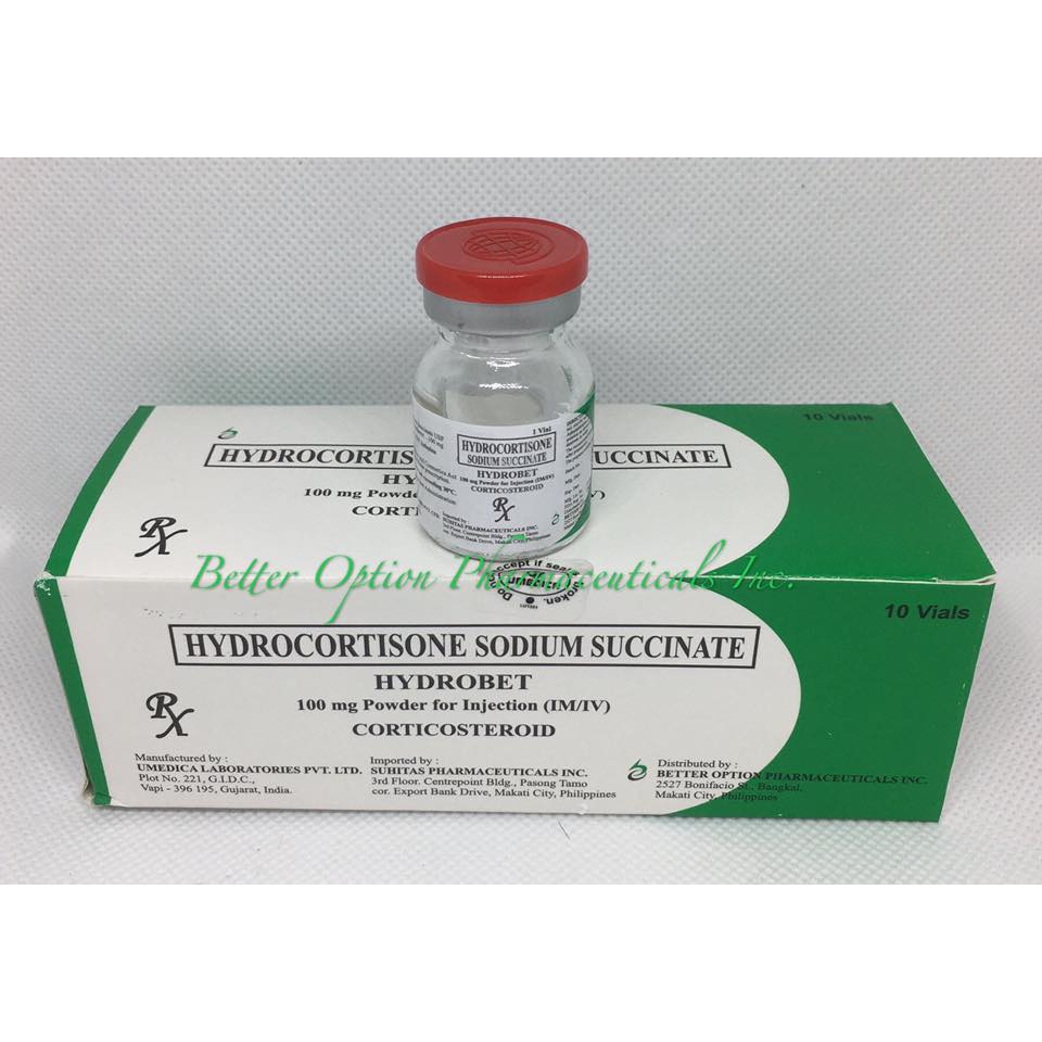 HYDROBET Hydrocortisone Sodium Succinate 100 mg Powder for Injection 10 ...
