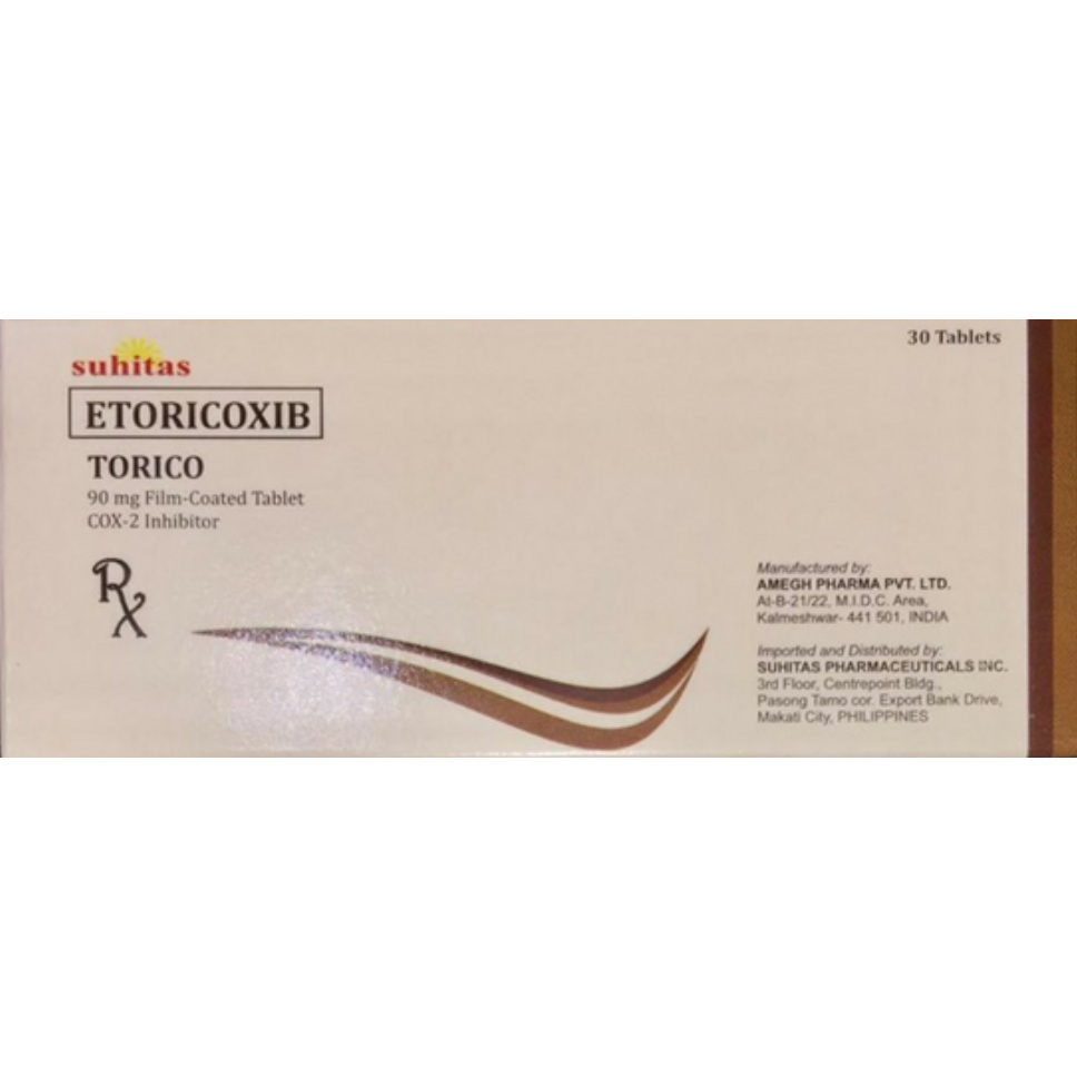 TORICO Etoricoxib 90mg Film-Coated Tablet 30's price in the Philippines ...
