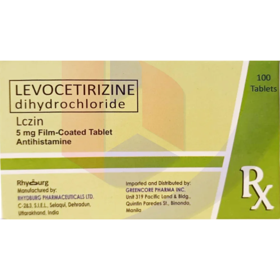 LCZIN Levocetirizine Dihydrochloride 5mg Film-Coated Tablet 100's price ...