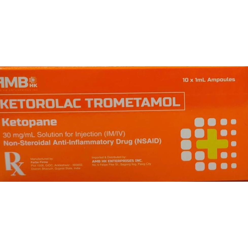 KETOPANE Ketorolac Trometamol 30mg / mL Solution for IM/IV Injection ...
