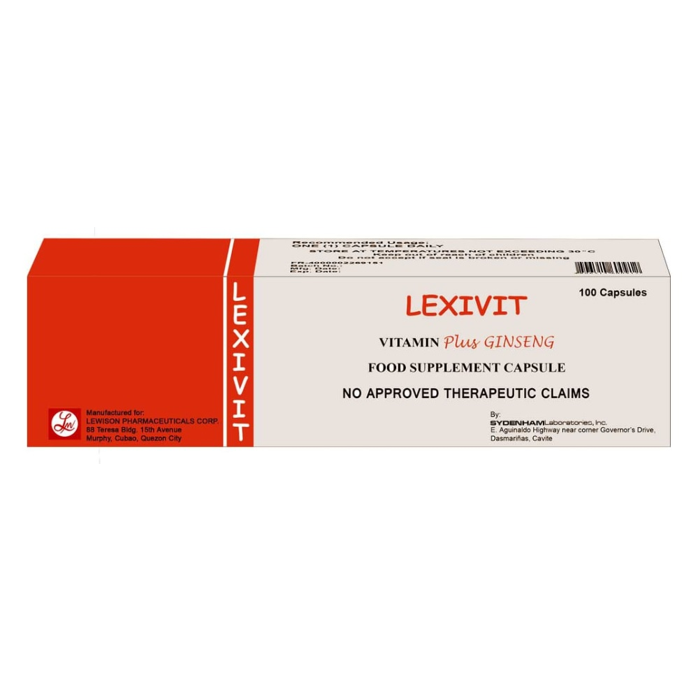 LEXIVIT Vitamin / Ginseng Capsule 1's price in the Philippines | MedsGo ...